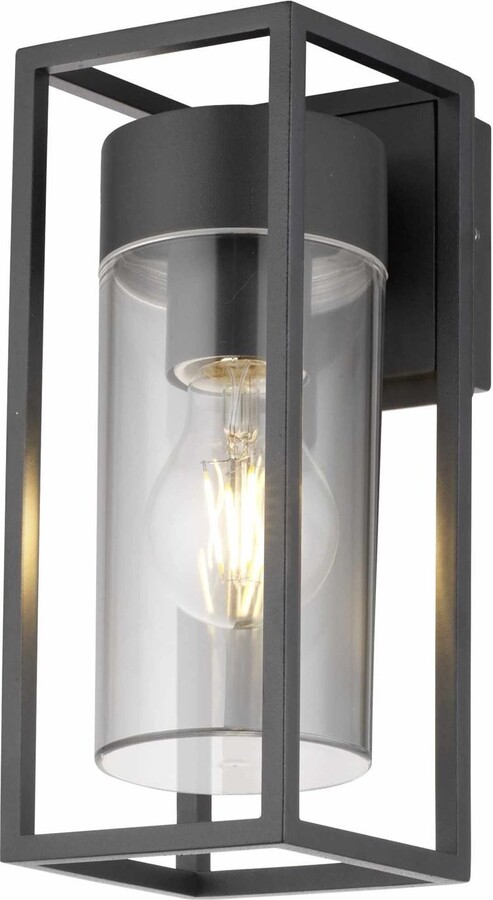 First Choice Lighting Hale - Black with Clear PC IP44 Outdoor Wall ...