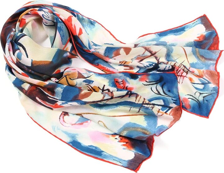 Prettystern Women long Silk scarf Art Expressionism Artist Wassily ...