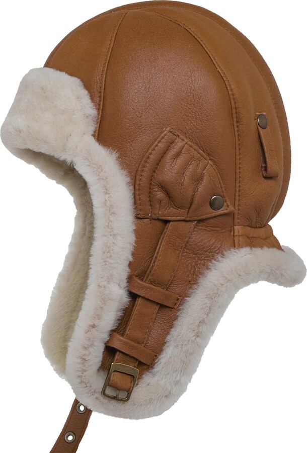 Sterkowski Bomber | Natural Shearling Leather Trapper Cap | Russian Hat ...