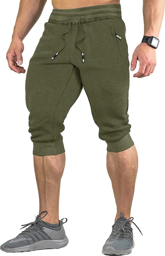 EKLENTSON Mens 3/4 Joggers Shorts Summer Workout Cotton Summer Sports ...