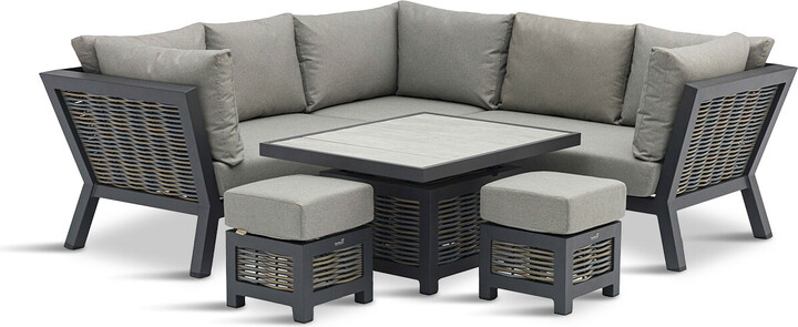 Bramblecrest Tuscan Wicker Corner Sofa with Mini Piston Adjustable ...