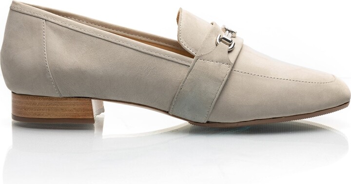 Joan Oloff Shoes Adonis Taupe Nubuck Leather Loafer - ShopStyle