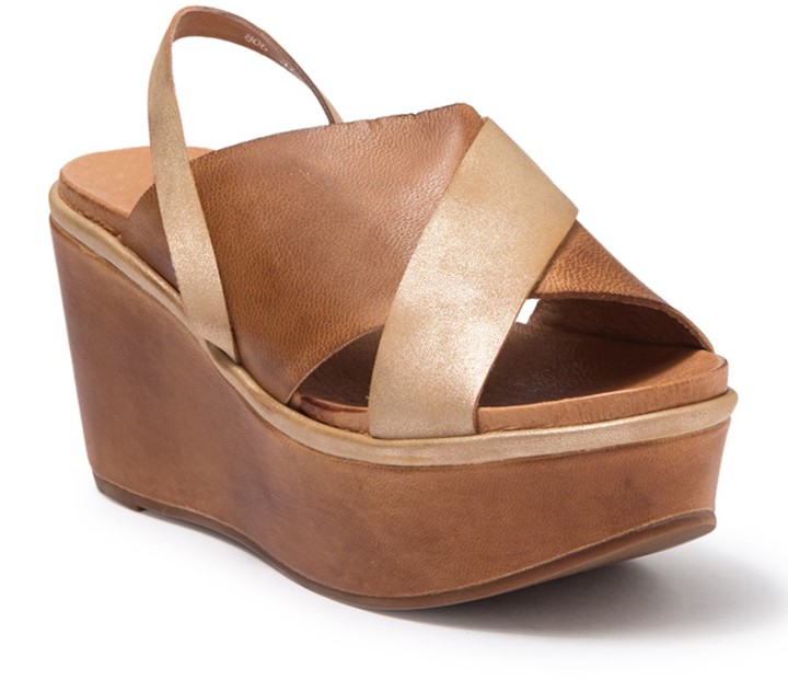 Antelope Two-Tone Platform Wedge Slide Sandal - ShopStyle