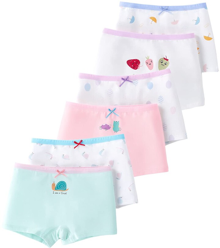 LeQeZe Girls Knickers Soft Cotton Kids Underwear Pants 6 Pack Size 6 ...