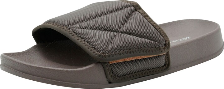 South Beach Men's Dark Brown Rip Tape Sliders - ShopStyle