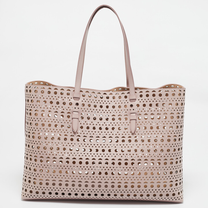 Alaia Pink Neo Vienne Leather Mina 44 Tote - ShopStyle