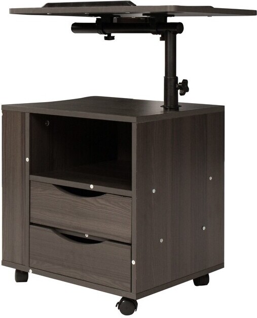 GEROJO Nightstand with Swivel Top,Drawers,Wheels and Shelf,Height ...