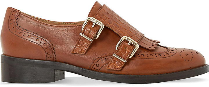 Dune Fiona leather monk brogues - ShopStyle Flats