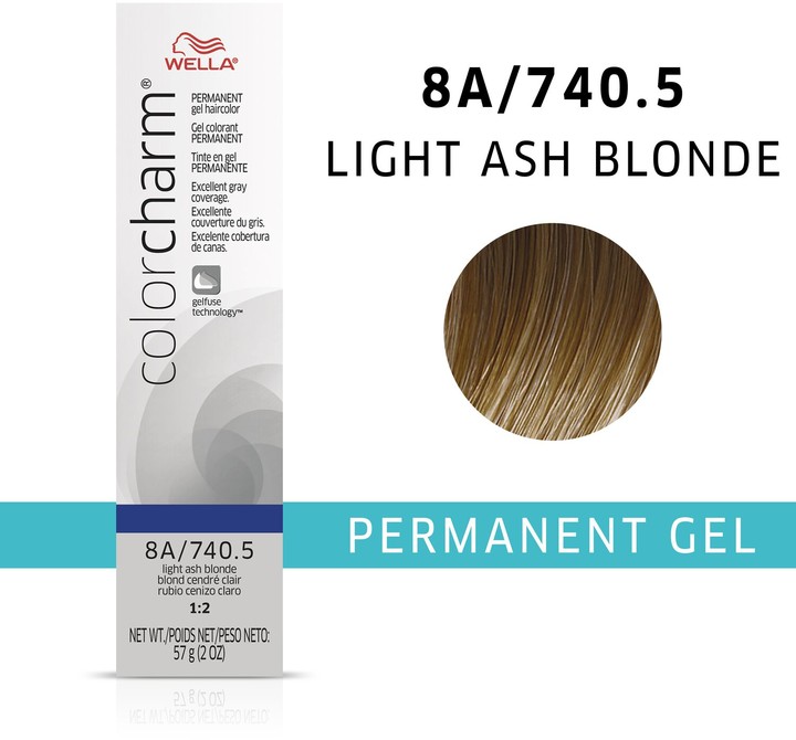 Wella Color Charm Gel Permanent Tube Hair Color 740.5/8A Light Ash ...