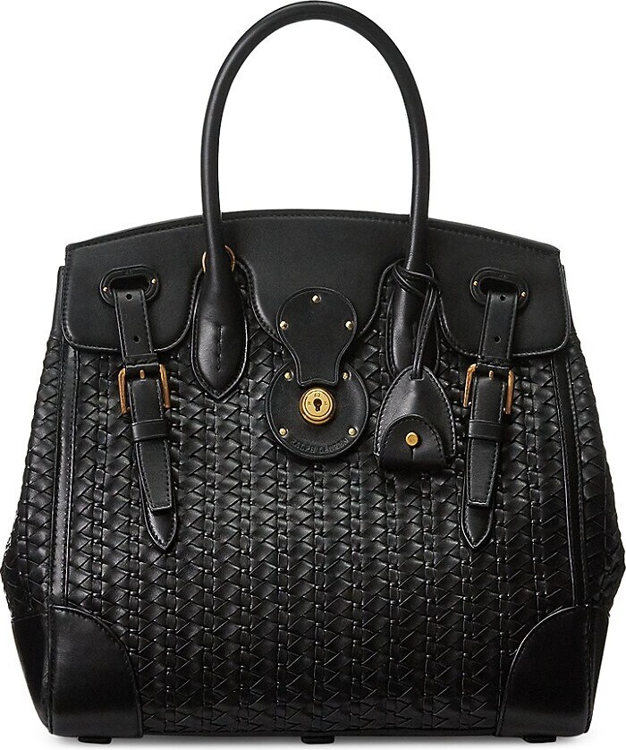 Ralph Lauren Collection Ricky 33 Woven Leather Top-Handle Bag - ShopStyle