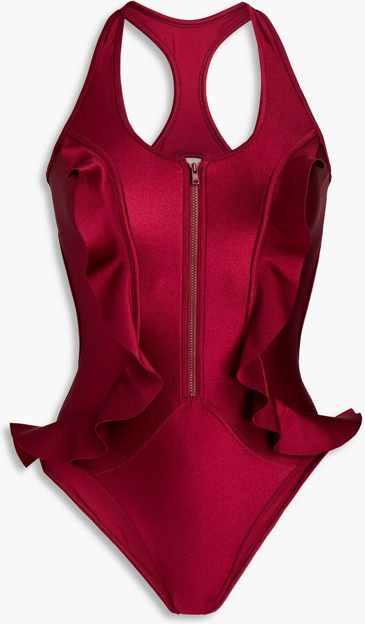 Zimmermann Shelly cutout ruffled swimsuit - ShopStyle