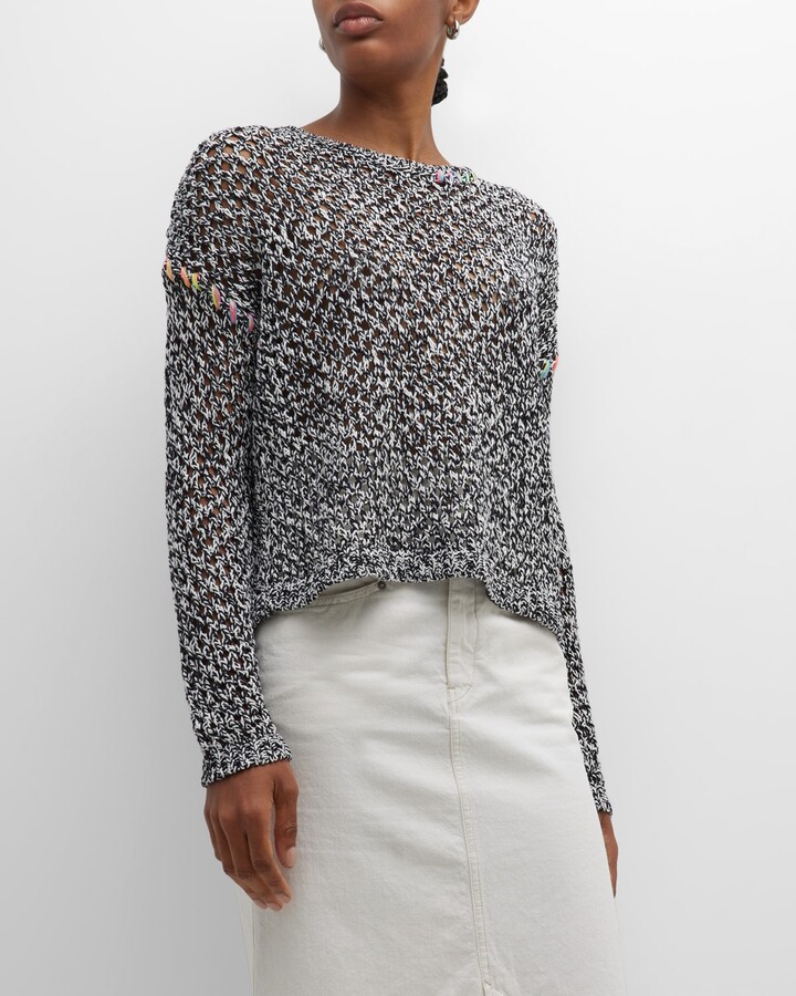 LISA TODD Twister Open-Stitch Crewneck Sweater - ShopStyle