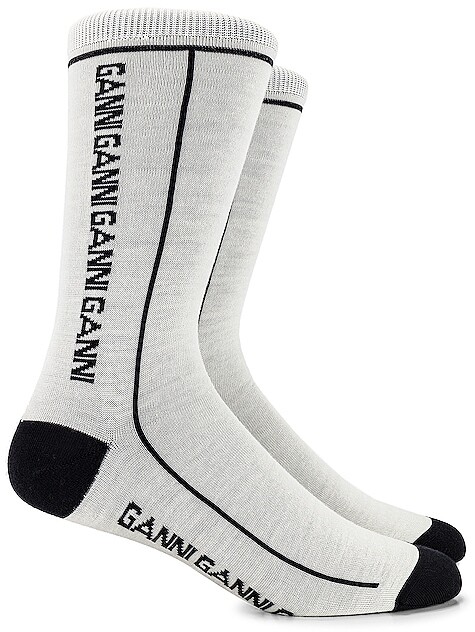 Ganni Logo Socks - ShopStyle