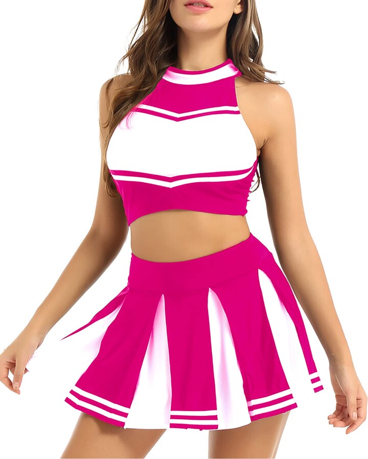 Jowowha Womens Adults School Girl Cheer Leader Uniform Dress ...