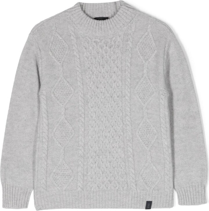 Fay Kids Cable-Knit Crew-Neck Jumper - ShopStyle Boys' Sweaters