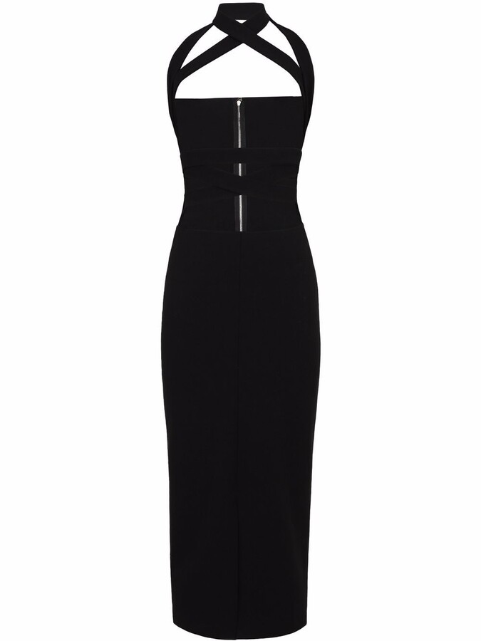 Dolce & Gabbana Cut-Out Bustier Midi Dress - ShopStyle