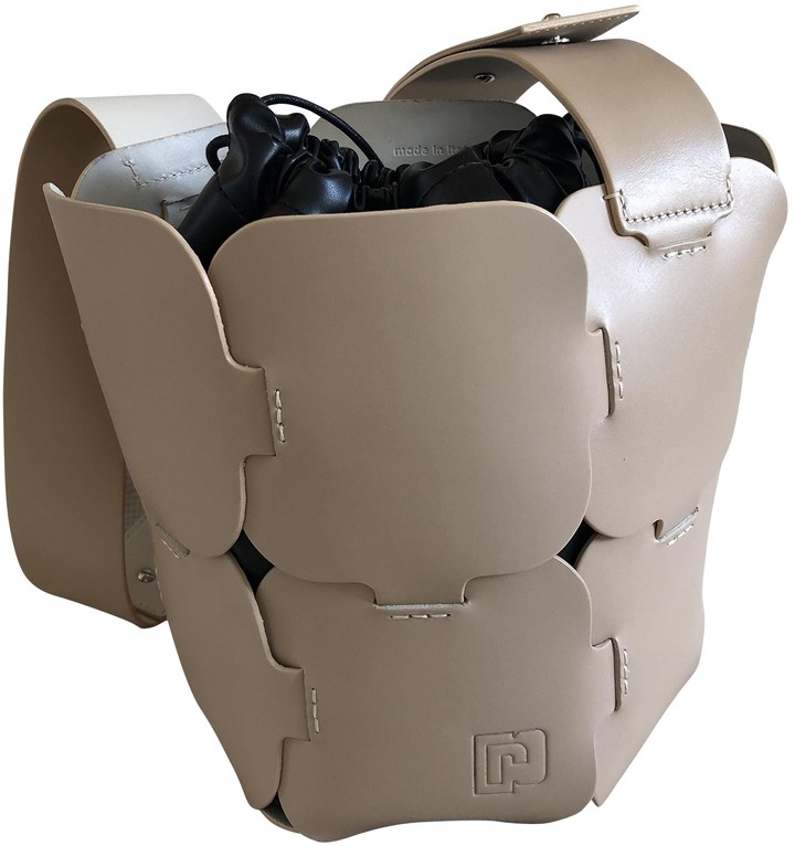Paco Rabanne Beige Leather Handbags - ShopStyle Shoulder Bags