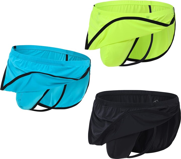 BIATWOWR Mens Boxers Men's Boxer Shorts Briefs 1-3 Pack Large Split ...