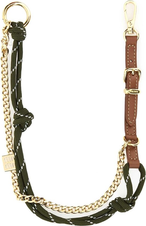 Miu Miu Logo-Engraved Chain-Linked Keyring - ShopStyle