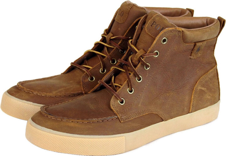 Polo Ralph Lauren Men's Tedd Leather High Top Sneaker With Logo - ShopStyle