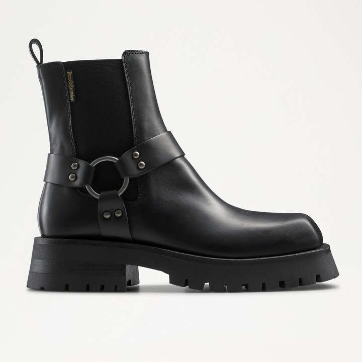 Russell & Bromley Leather Motor Harness Feature Chelsea Boots - ShopStyle