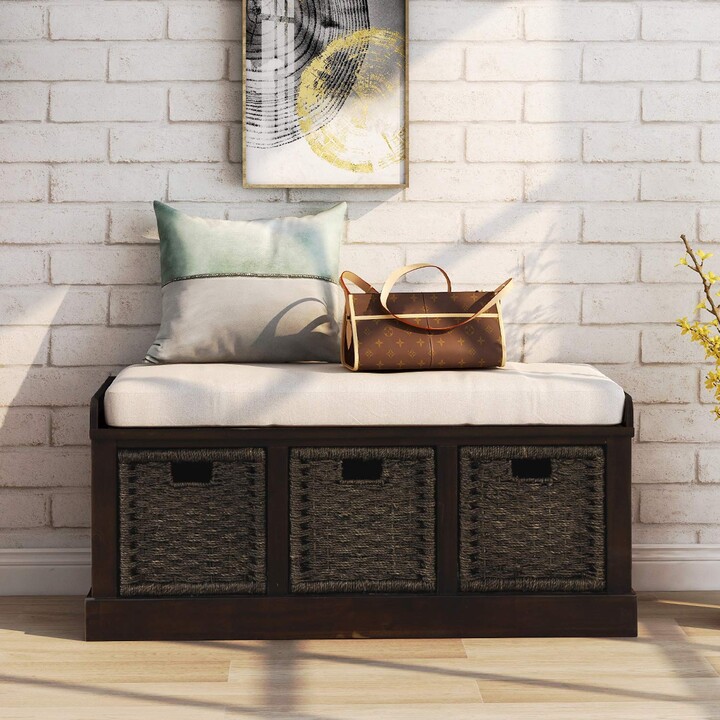 NicBex Bench with Shoe Storage Bench Seat Bench with Storage and ...