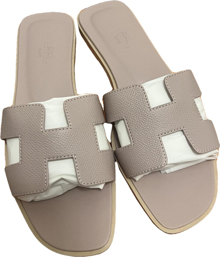 Hermes Oran leather sandal - ShopStyle