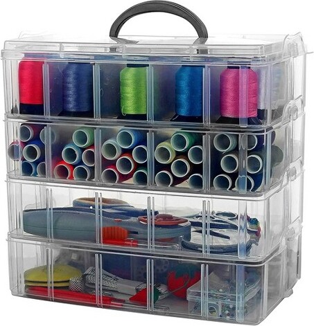 Bins & Things Stackable Storage Container with Clear, 4 -Tier ...