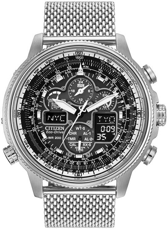 Zales Men's Citizen Eco-Drive® Promaster Navihawk A-T Chronograph Mesh ...