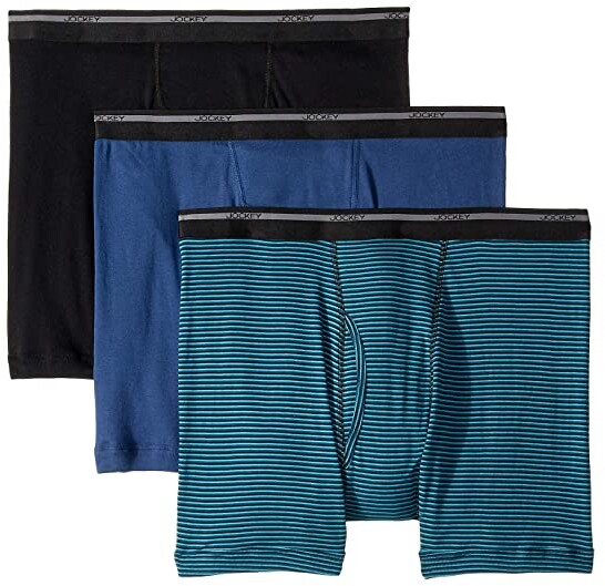 Jockey 100% Cotton Classic Knits Full Rise Boxer Brief 3-Pack - ShopStyle
