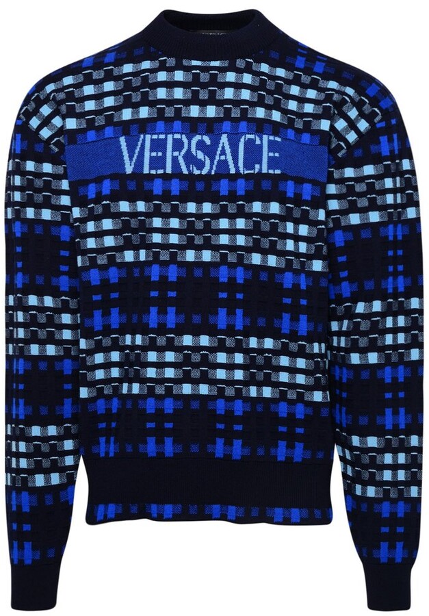 Versace Logo Jacquard Knit Jumper - ShopStyle Crewneck Sweaters