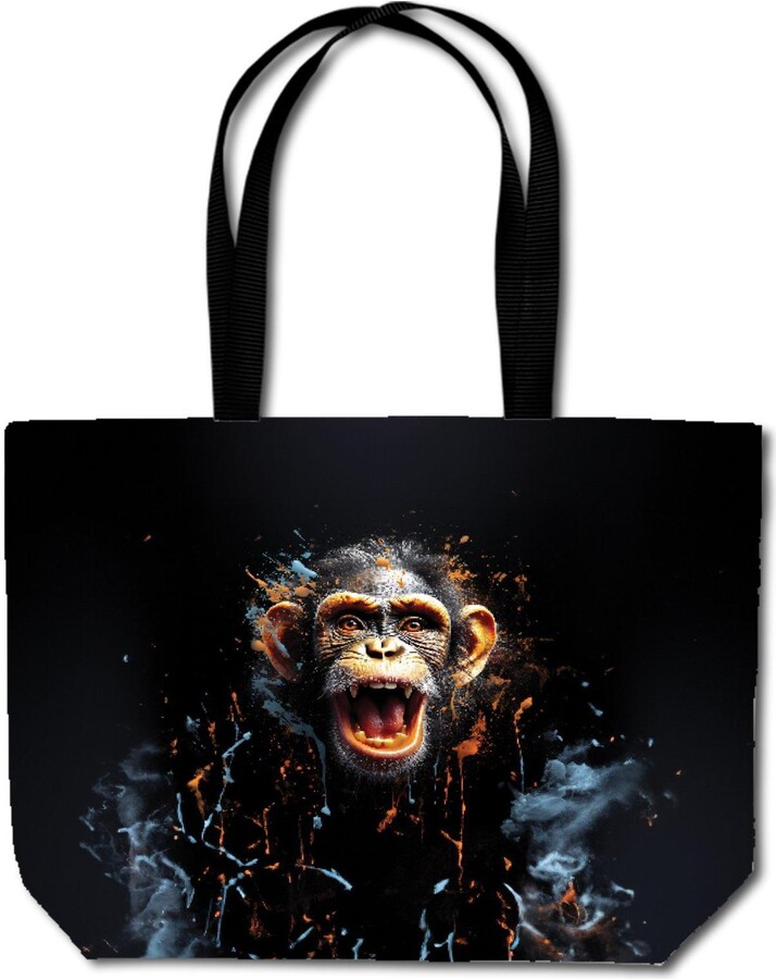 Warren Reed - Designer Monkey Face Splashart Beach Shopper Tote Bag ...