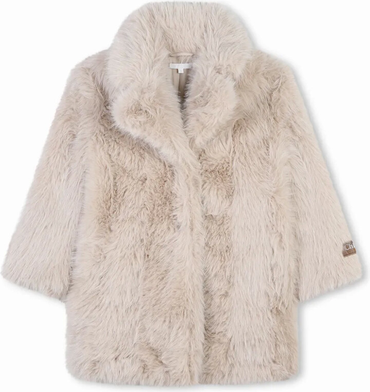 Chloé Children Logo-Appliqué Faux-Fur Coat - ShopStyle Girls' Outerwear