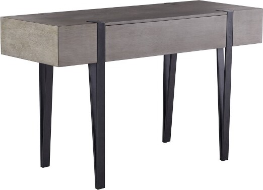 Cole Wood and Metal Modern Farmhouse Sofa Console Table Dark Gray ...