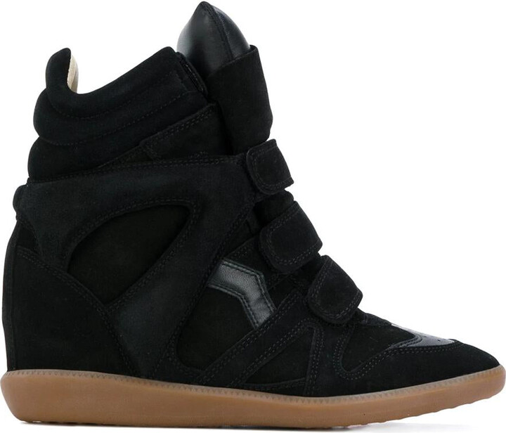 Isabel Marant Bekett hidden-wedge sneakers - ShopStyle Wedges