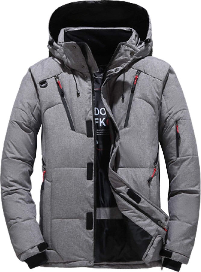 AKT Men's Winter Down Jacket Thermal Thick Coats Snow Parka Male Warmed ...