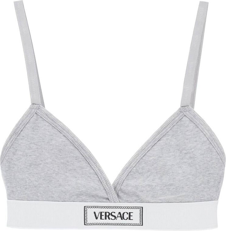 Versace '90S Logo Ribbed Bralette - ShopStyle Bras