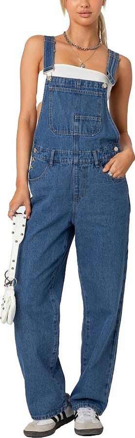 Edikted Rosemary Denim Overalls - ShopStyle Jeans