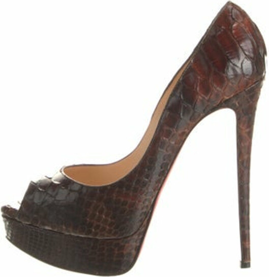 Christian Louboutin Lady Peep 150 Python Pumps w/ Tags - ShopStyle