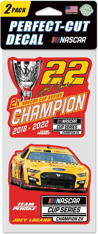 Wincraft Joey Logano Two-Time Nascar Cup Series Champion 4" x 8 ...