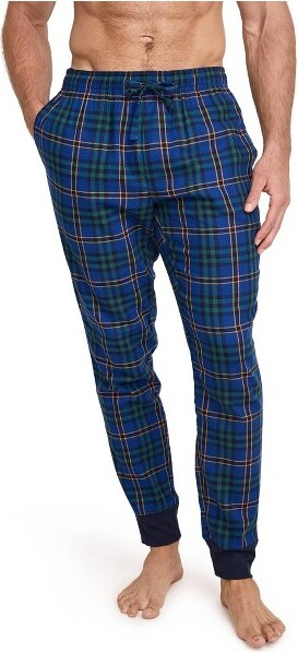 Jockey Men' Flannel Sleep Jogger XL Marina Blue Rocky Mountain Plaid ...