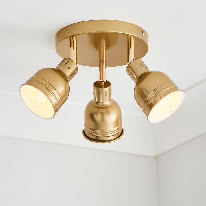 Dunelm Issac 3 Light Semi Flush Ceiling Fitting Gold - ShopStyle