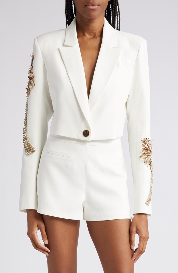 retrofete Palazza Crop Beaded Blazer - ShopStyle