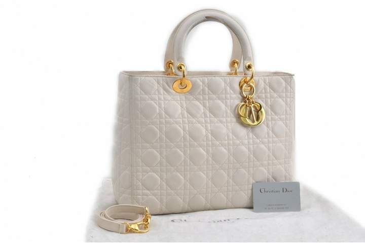 Christian Dior Lady White Leather Handbags - ShopStyle Bags