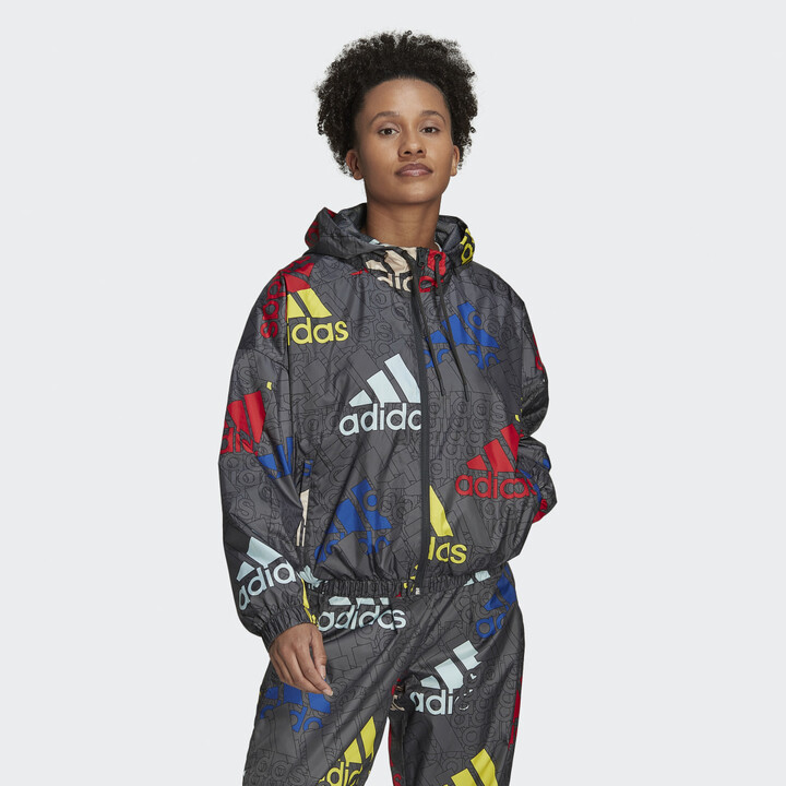 adidas Essentials Multi-Colored Logo Loose Fit Windbreaker - ShopStyle ...