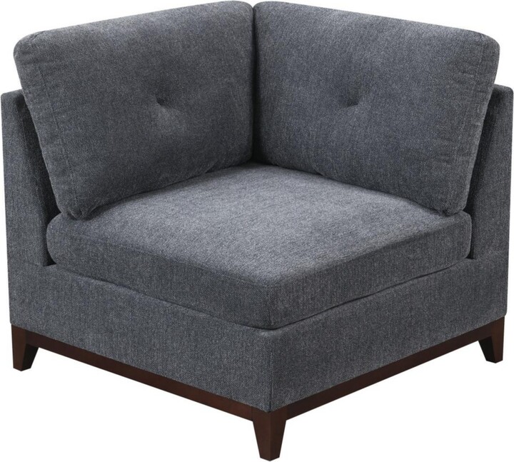 Simplie Fun 6 Piece Ash Grey Chenille Modular Sectional with Ottomans ...