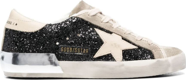Golden Goose Super-Star Glitter Upper Suede Toe Vintage Leather Star ...
