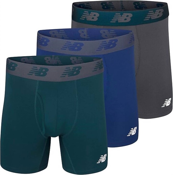 New Balance Men's 3-Pack Premium Performance 6" Boxer Briefs In ...