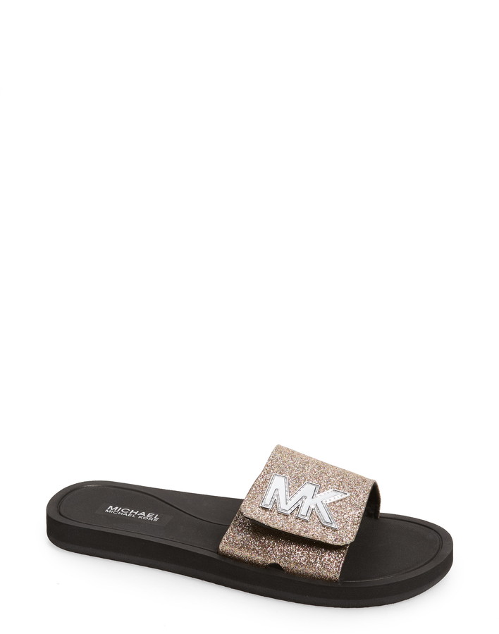 MICHAEL Michael Kors MK Logo Slide - ShopStyle Sandals