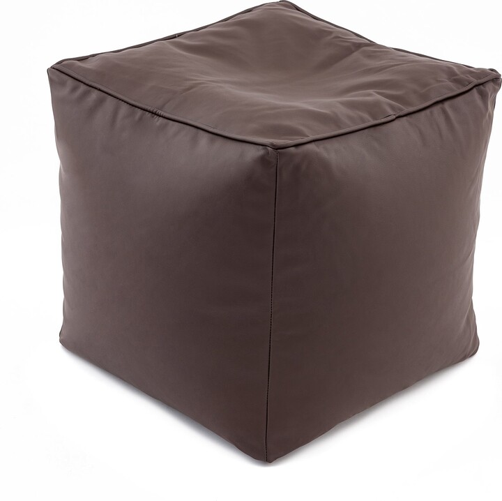 Dunelm Chocolate Leather Look Bean Cube Chocolate Brown - ShopStyle